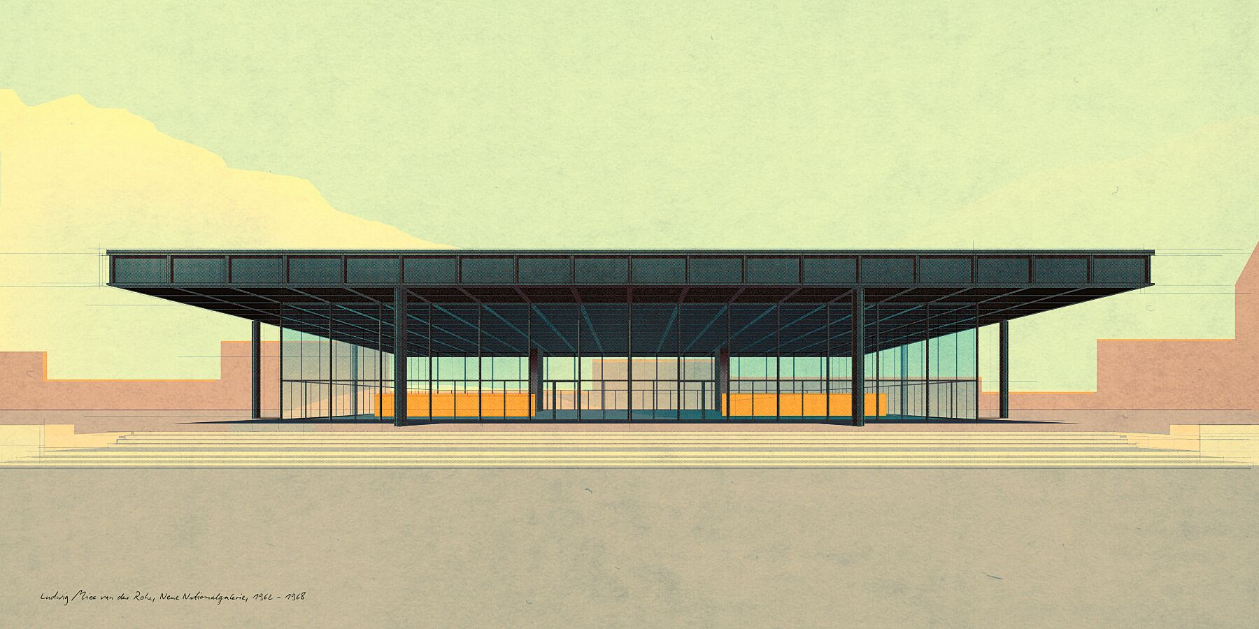 Ludwig Mies van der Rohe, Neue Nationalgalerie, 1962 - 1968 – Prints by ...