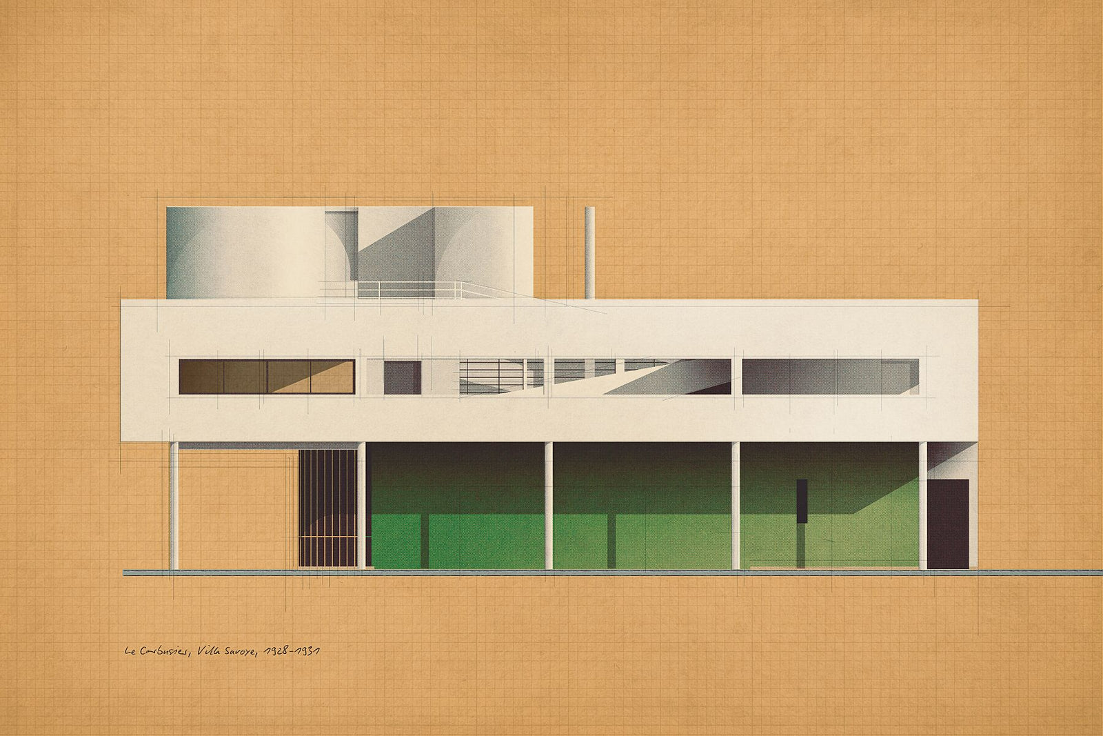 Le Corbusier, Villa Savoye, 1928-1931 – Prints by Studio Sander Patelski