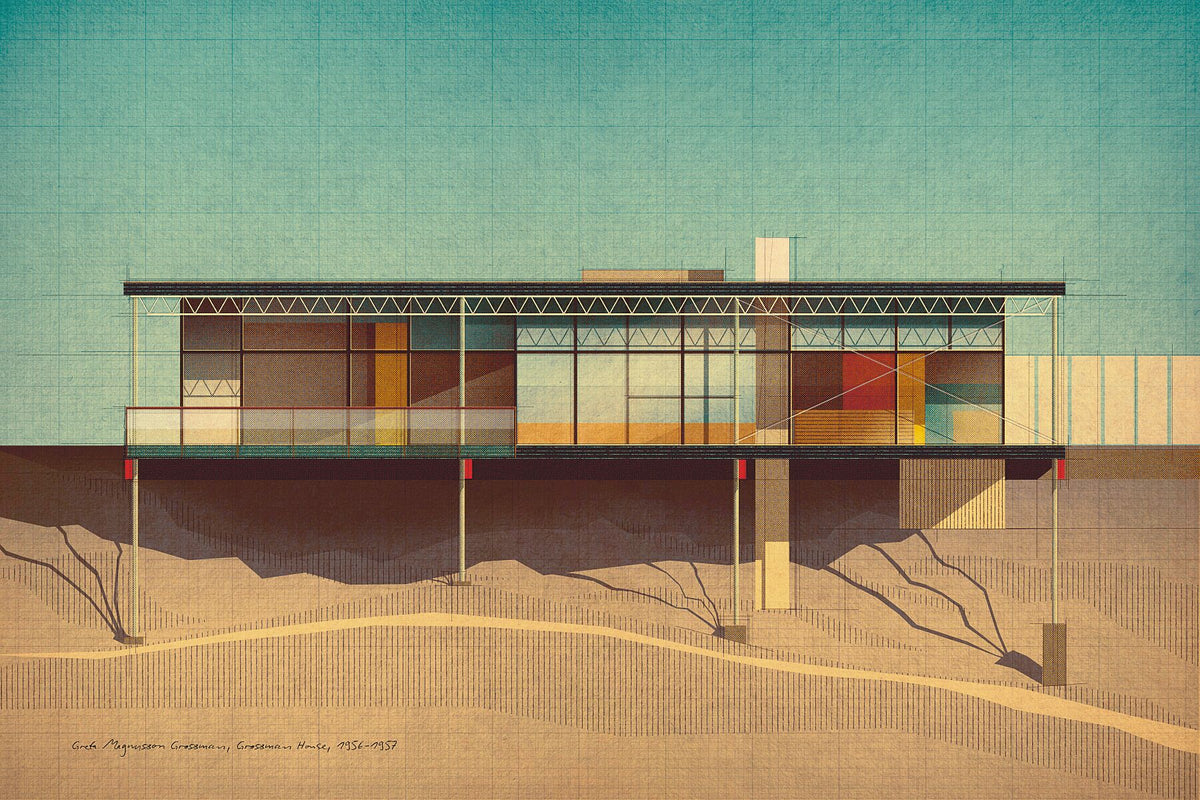 Greta Magnusson Grossman, Grossman House, 1956-1957 – Prints by Studio ...